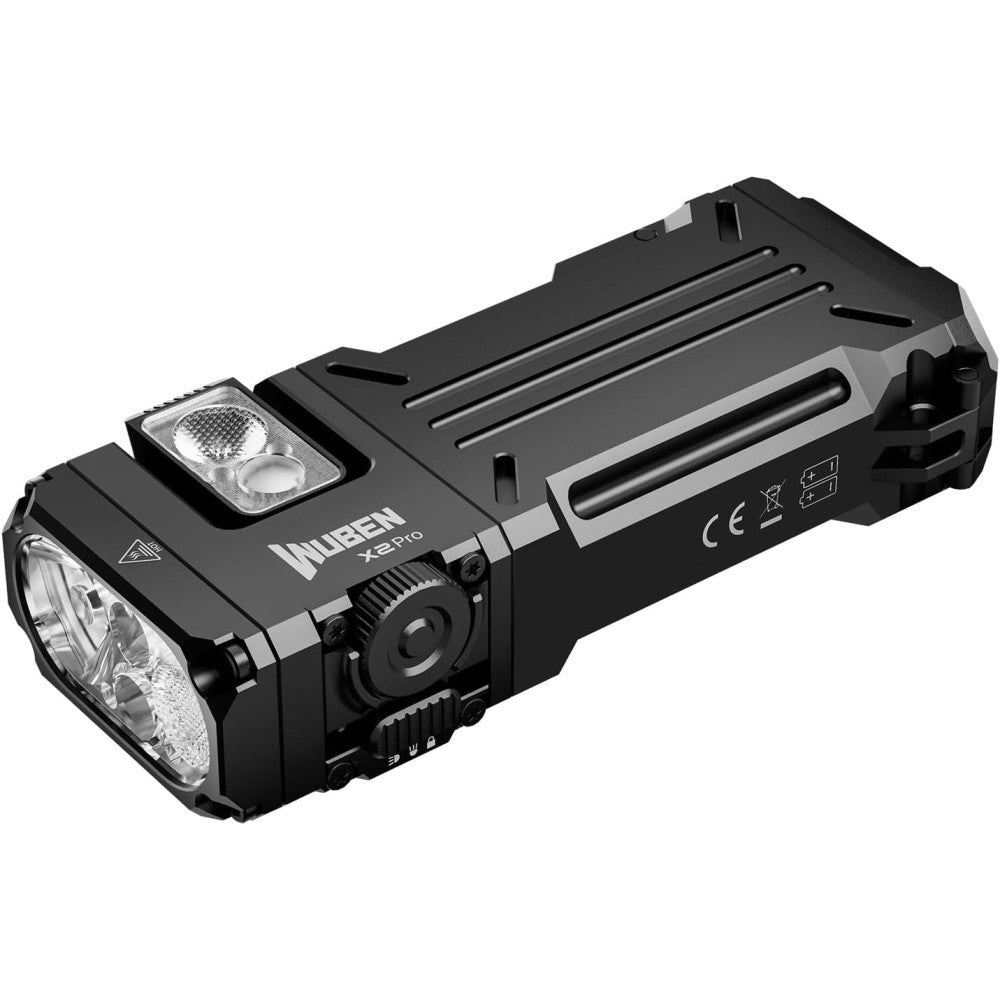 Wuben X2 Pro 1500 Lumen Rechargeable Flashlight with 365nm UV Side Lig ...